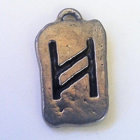 Hand Crafted | Jewelry | Pewter Rune Agitate Hagal Dog Tag Pendant ...